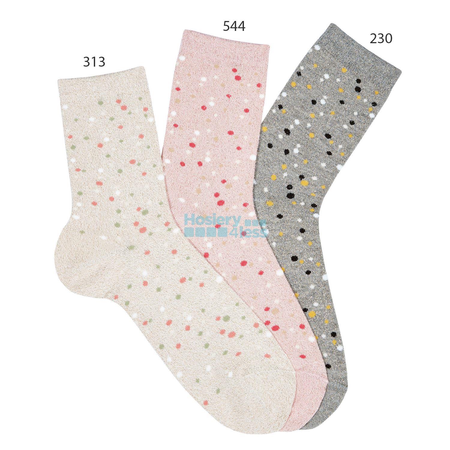 LUREX SOCK WITH POLKA DOTS. Hosiery4Less