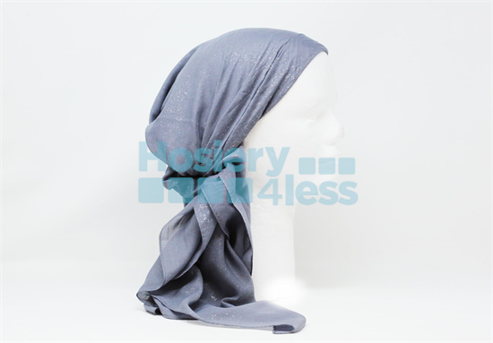 GRAY SPARKLE PRINT HEADSCARF. Hosiery4Less